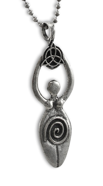 Pagan Spiral Goddess and Triquetra Pendant on Bead Chain Necklace | Wish