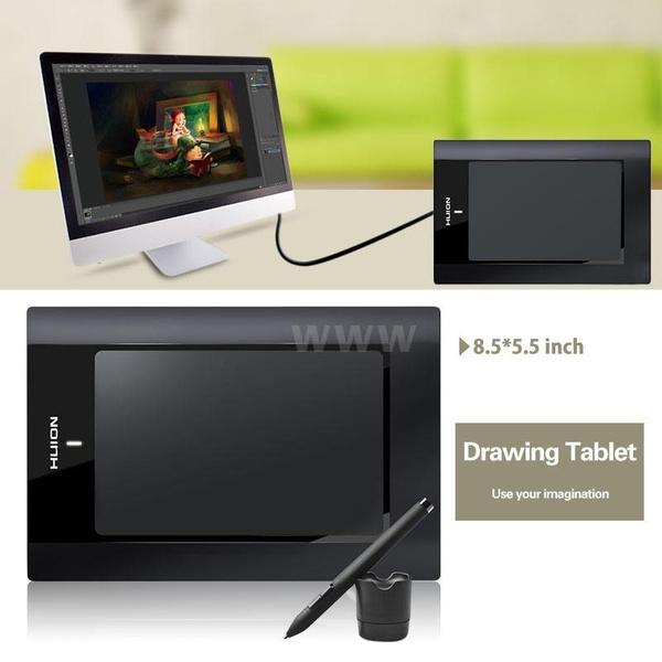 10" Art Graphics Drawing Tablet Cordless Digital Pen for PC Laptop ...