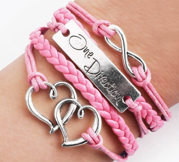One Direction Double Heart Friendship Bracelet Infinite Unidirectional ...
