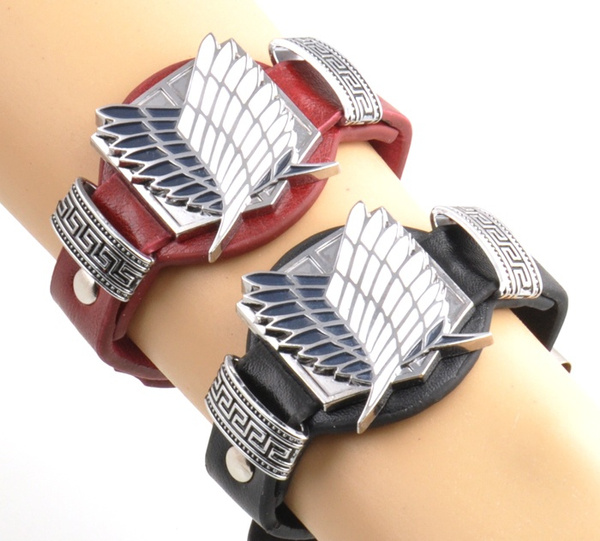 Attack on Titan Bracelets Wrist strap Wristbands Adjustable AniCosplay ...