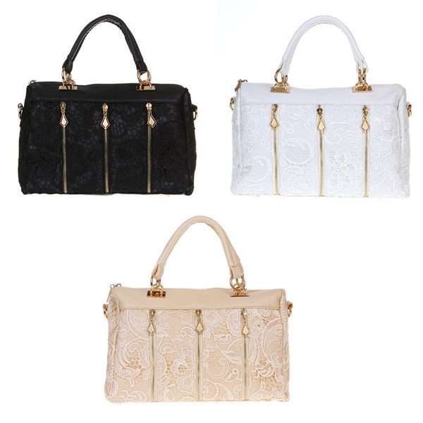 Small Retro Lace Designer PU (Faux) Leather Women's Handbag Tote ...