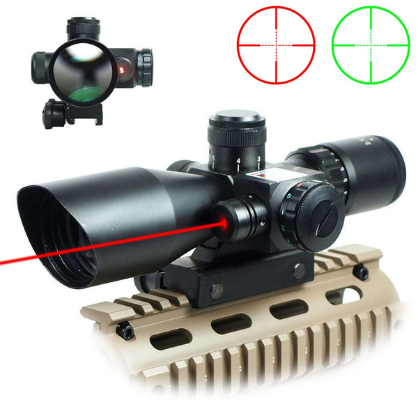 Tactical 2.5-10x40 Rifle Scopes Riflescope with Laser Radiation Sight ...