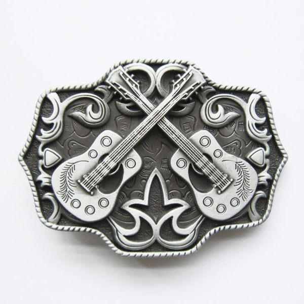 New Vintage Western Country Cross Guitar Music Belt Buckle | Wish