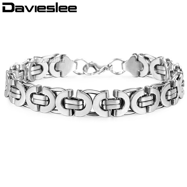 Davieslee Mens Jewelry Flat Byzantine Stainless Steel Chain Bracelet ... Davieslee Mens Jewelry Flat Byzantine Stainless Steel Chain Bracelet ...
