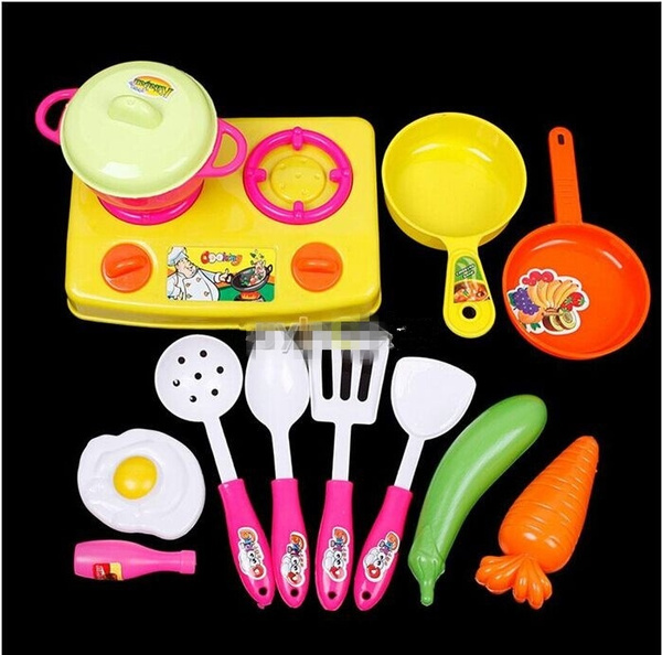 Plastic Child Kids Chef Kitchen Cookware Food Play Spoon Pan Pot Toy ...