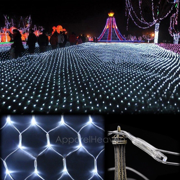 White 100 LED Net Mesh Decorative Fairy Lights Twinkle Lighting ...