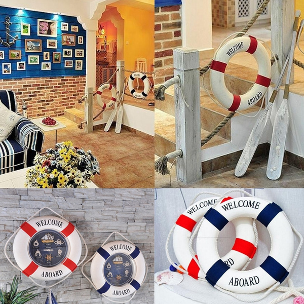Home Decor Mediterranean Style Life Buoy Crafts Fashion Nautical ...