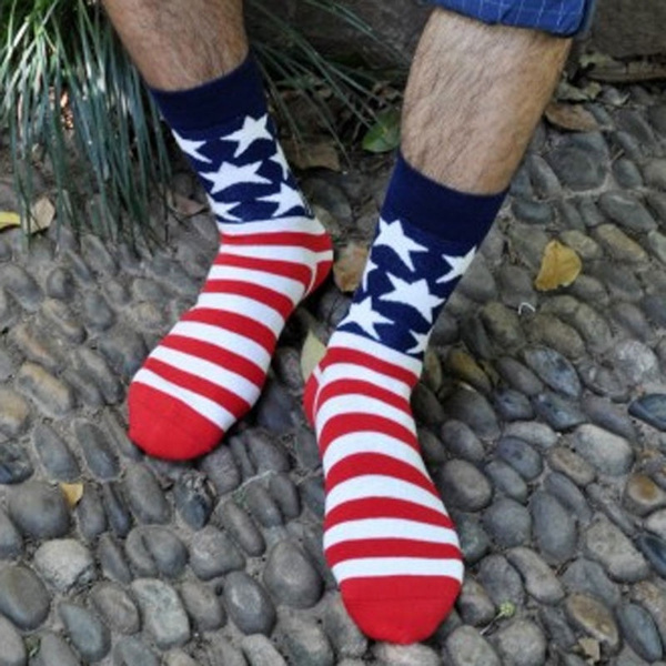 USA flag pattern men's socks,American flag socks,US national flag man's ...