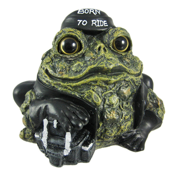 Toad Hollow Biker Frog Statue Born To Ride Motorcycle | Wish