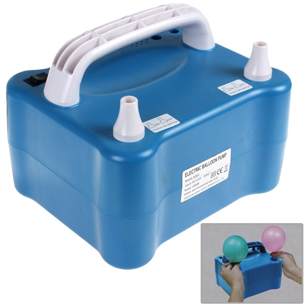 Blue 800W Electric Balloon Inflator with Two Nozzles Dual Inflation ...