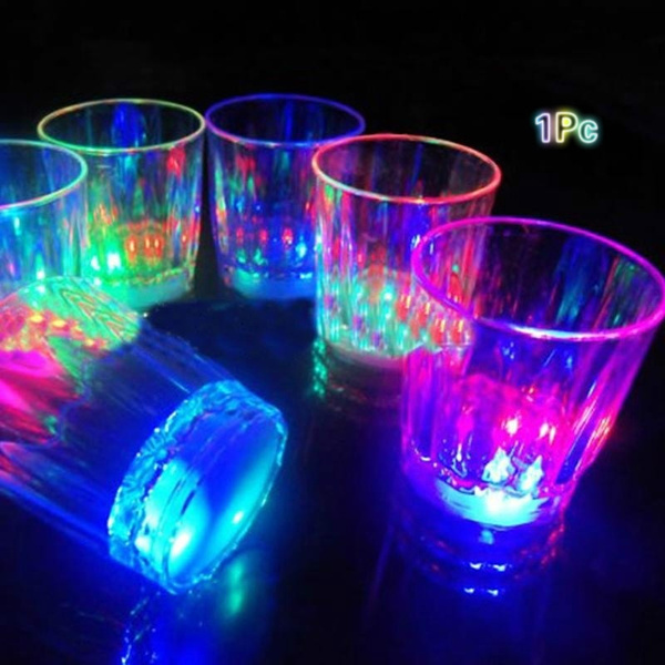 Mini LED Flashing Plastic Beverage Wine Drink Cup Bar Decorative Party ...
