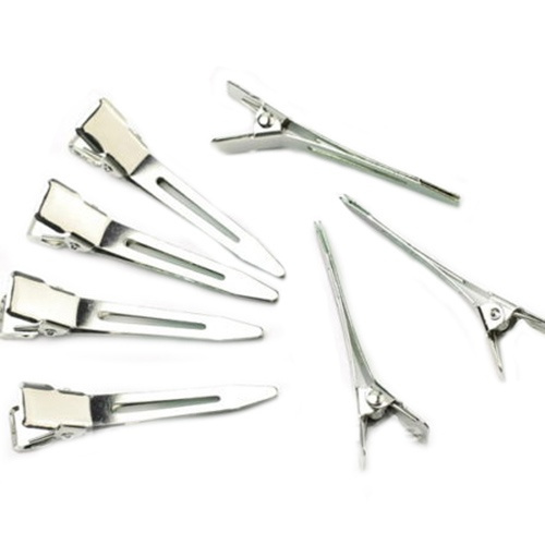 50 pcs Silver Flat Metal Single Prong Hair Clips Barrette for Bows DIY ...