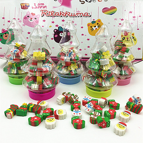 Santa Christmas Tree Rubber Pencil Eraser Stationery Kid Children ...