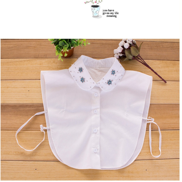 Elegant Faux Beads Cute Dickey Dicky Dickie Collar Half-length Uniform ...