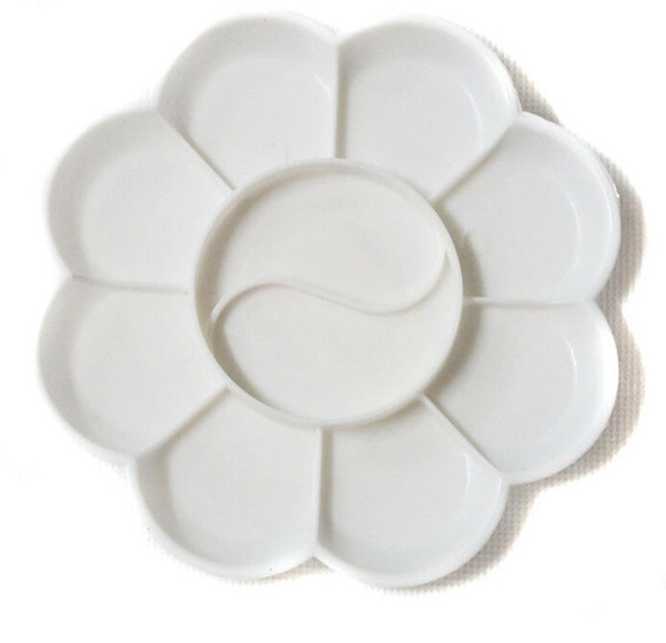 5x White Acrylic Color Mixing Paint Draw Nail Art Design Palette Dish ...