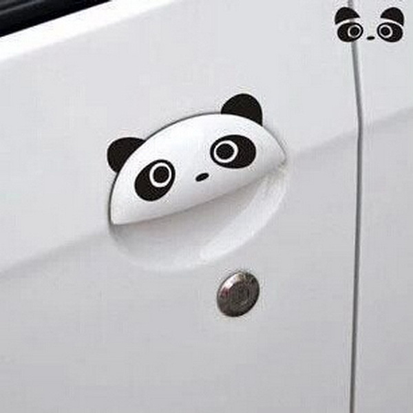 4pcs Fashion Panda Car Sticker body car decoration car Logo decal | Wish