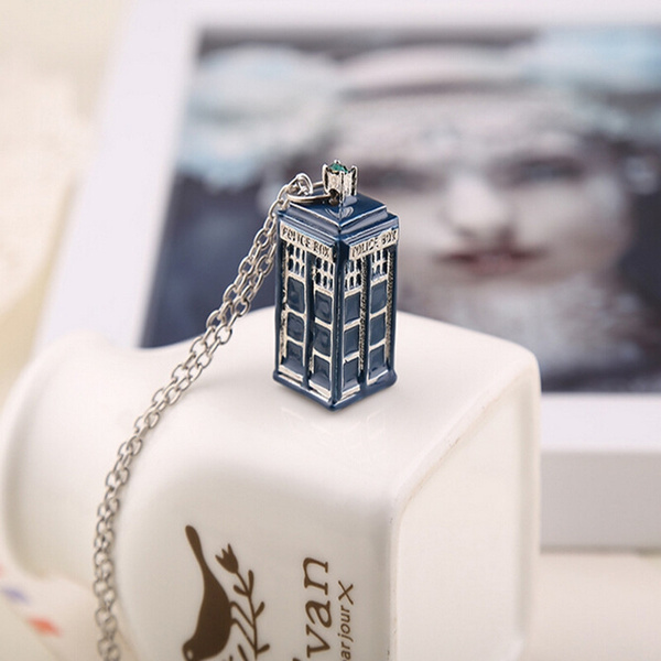 Fashion Vintage TARDIS Necklace Doctor Who Police Box Pendant Necklace ...