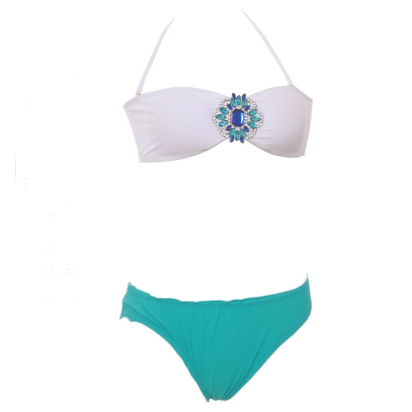 Sexy swimsuit crystal bikini set jewelry rhinestone bathing suit ...