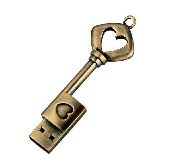 Metal Copper Heart Key usb flash drive 8GB 16GB 32GB 64GB | Wish