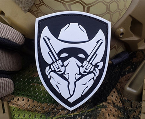 MASKED COWBOY GUNFIGHTER TACTICAL ARMY AIRSOFT 3D PVC hook PATCH | Wish
