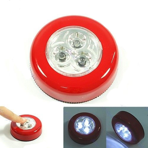 Mini 3 LED Cordless Battery Powered Stick Tap Touch Lamp Home Night ...