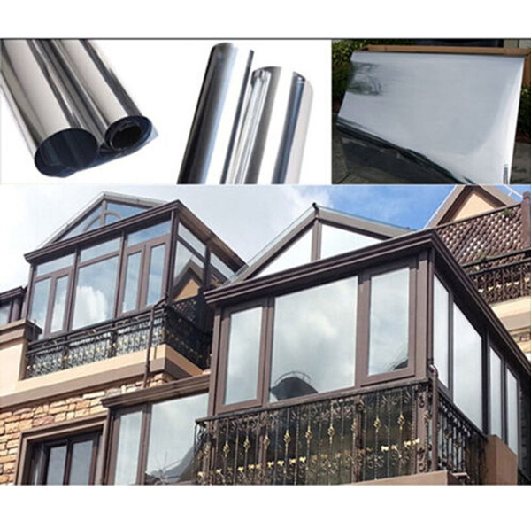 Silver Window Film One Way Mirror Insulation Stickers Solar Reflective ...