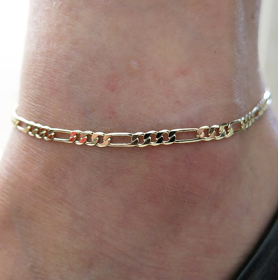 Accessories Jewelry gold chain anklet, Herringbone adjustable charm ...