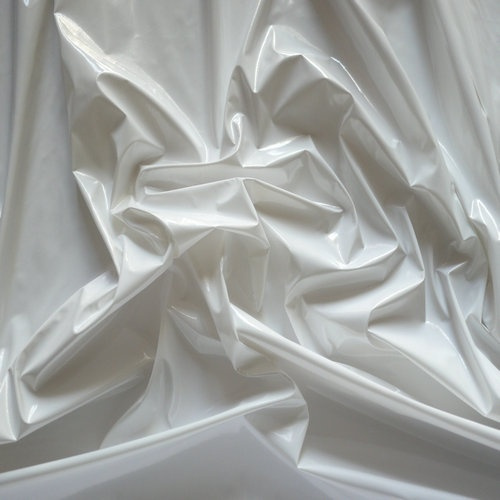 Shiny pvc vinyl pleather gothic fetish pitch white by the yard | Wish
