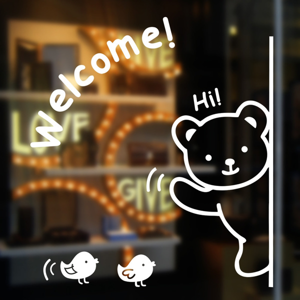 WELCOME 3D Bird Bear removable window stickers transparent stickers | Wish