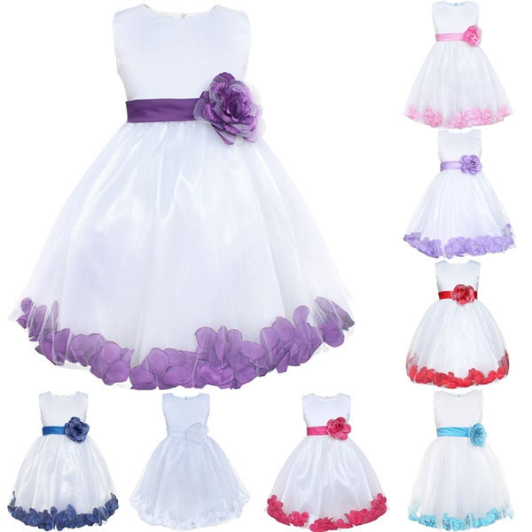 iEFiEL Fashion Fancy Kids Girls Flower Formal Wedding Pageant Tulle ...