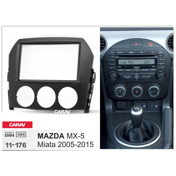Double Din Fascia for MAZDA MX-5 Miata 2005-2015 Stereo Panel Facia ...
