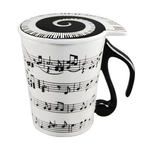 Music Notes Coffee Mug with Lid Perfect for Gift | Wish
