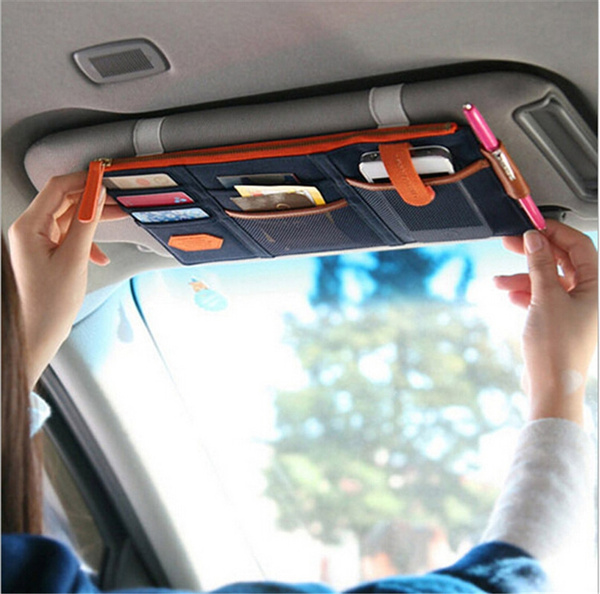 Multifunction Sun Visor Storage Bag Car Hanging Bag Organizer Card ...