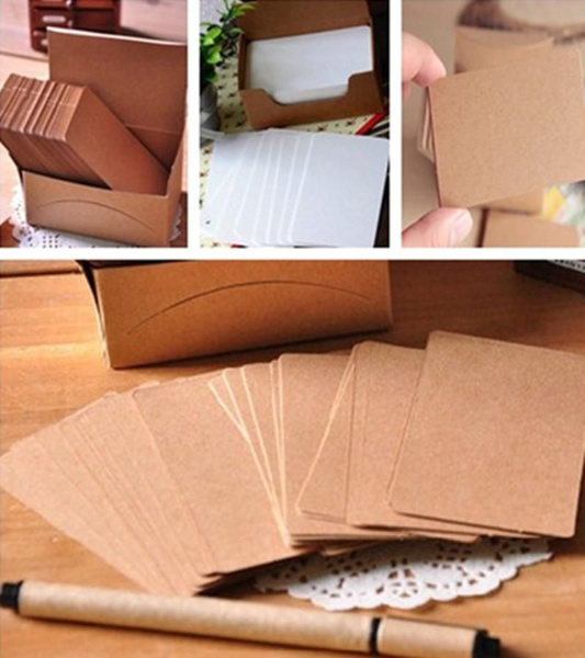 100 Blank Kraft Paper Hang Tags Wedding Party Favor Label Price Gift ...