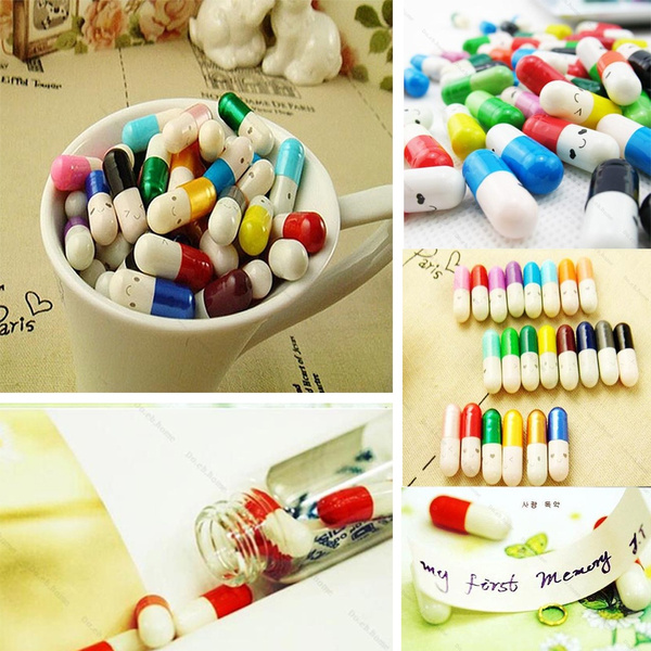 100Pcs Message in a Bottle Message Capsule Letter Cute Love Half Color ...