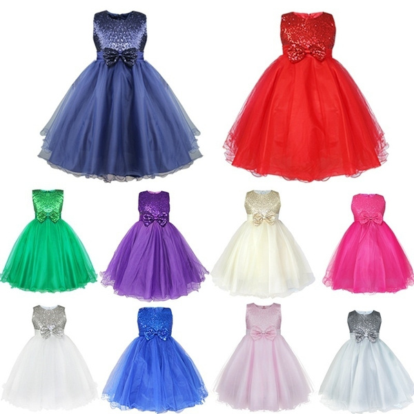 iEFiEL Fashion Kids Girl Wedding Bridesmaids Flower Tulle Girls Party ...