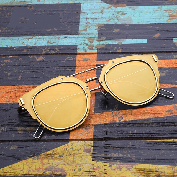 Men and Women Luxury Gold Alloy Frame Sunglasses 5 Colors | Wish