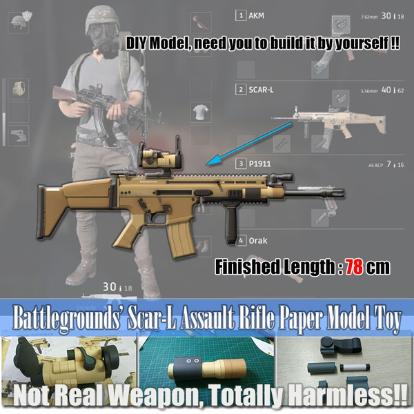 1/1 Scale Battlegrounds' FN Scar-L MK16 Assault Rifle 3d paper model ...