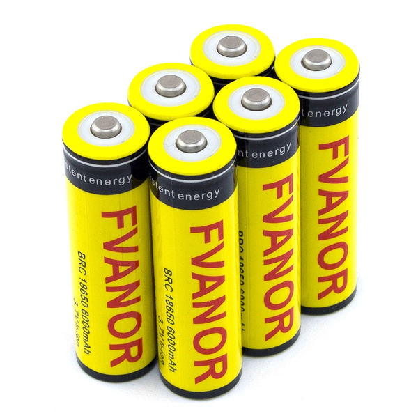 6pcs FVANOR BRC 18650 3.7v 6000mAH Rechargeable Li-ion Battery For LED ... 6pcs FVANOR BRC 18650 3.7v 6000mAH Rechargeable Li-ion Battery For LED ...