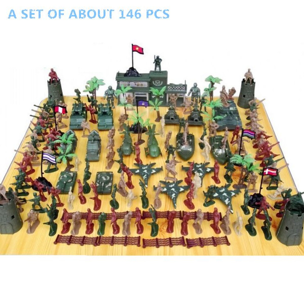 5cm Soldiers Plastic Toys WWII Military Sand Table Model Scene Building ...