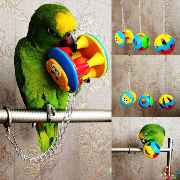 Cute Pet Bird Bites Toy Parrot Chew Ball Toys Swing Cage Cockatiel ...