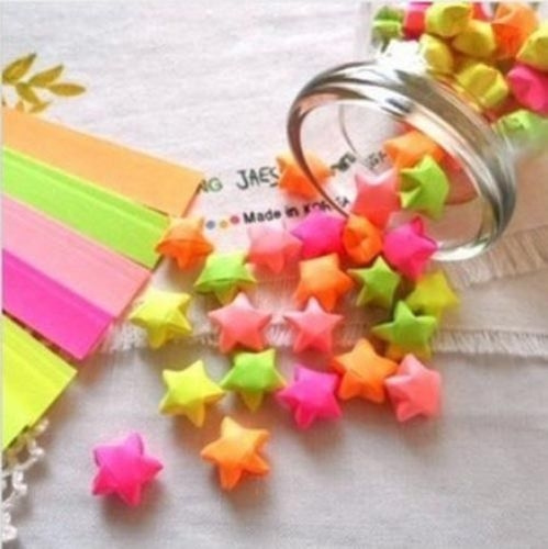 Cute Multicolor Origami Star Folding Paper Party Birthday Stars lucky ...