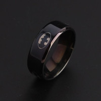 8MM Men's Black Titanium Batman Symbol Wedding Band Batman Tungsten ...