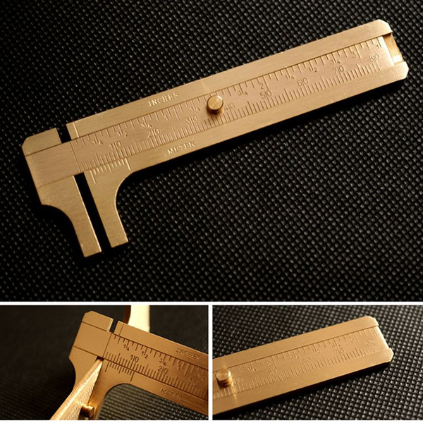 Portable Pure Copper Mini Pocket Tool Vernier Calipers EDC Brassiness ...