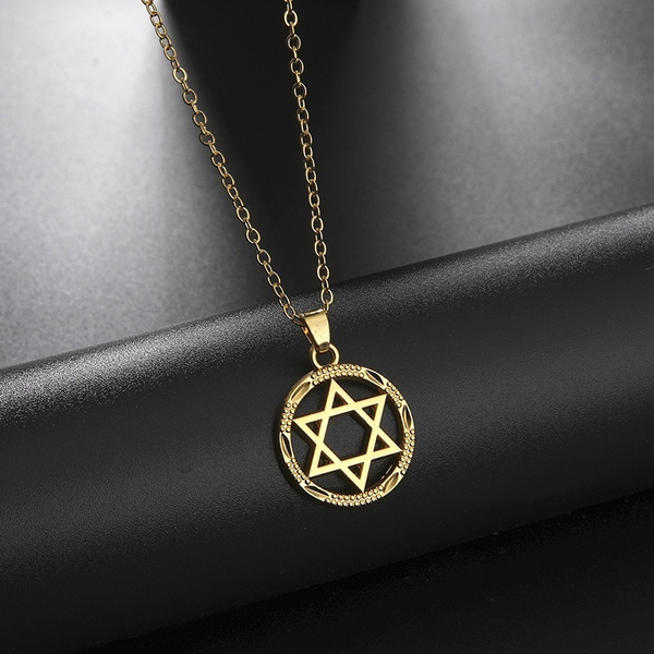 Gold Plated Star of David Religious Jewish Pendant Necklace | Wish