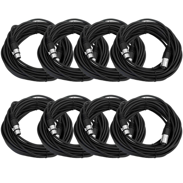SEISMIC AUDIO (8 PACK) Black 50' XLR Microphone Cables | Wish