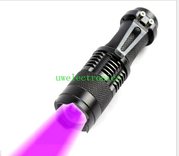 Zoom Zoomable focusing UV LED VIOLET 365nm AA 14500 flashlight money ...