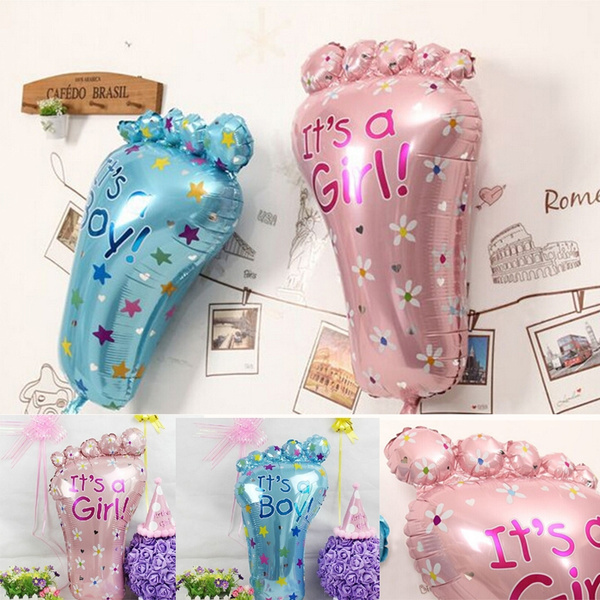 LOOK 1 X Boy Girl Lovely Feet Ballon Baby Shower Foot Foil Balloons ...