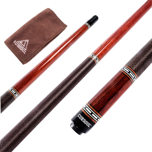 CUESOUL Handmade African Red Wood 1/2 Jointed Billiard Pool Cue 19 Oz ...