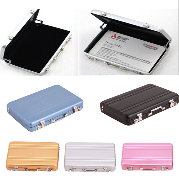 1Pcs Portable Suitcase Password Box Styling Business Card Holder Case ...